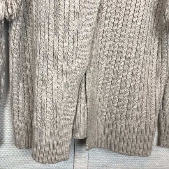 Artisan Ny | Sweaters | Artisan Ny Beige Cable Knit Sweater Fringe ...